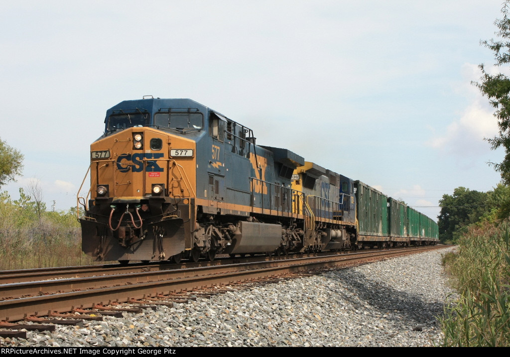 CSX 577 and train Q703